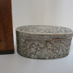 Silver Plated OVAL Jewellery Box Vintage Jewelry Box 1970s - Etsy UK
