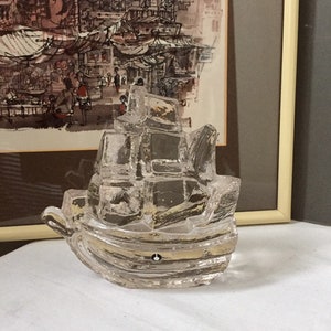 Mid Century Style PUKEBERG SWEDEN Art Glass Paperweight Chunky Glass ...