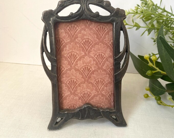 Antique Style ART NOUVEAU Vintage PHOTO Frame Grey Cast Metal Frame ...