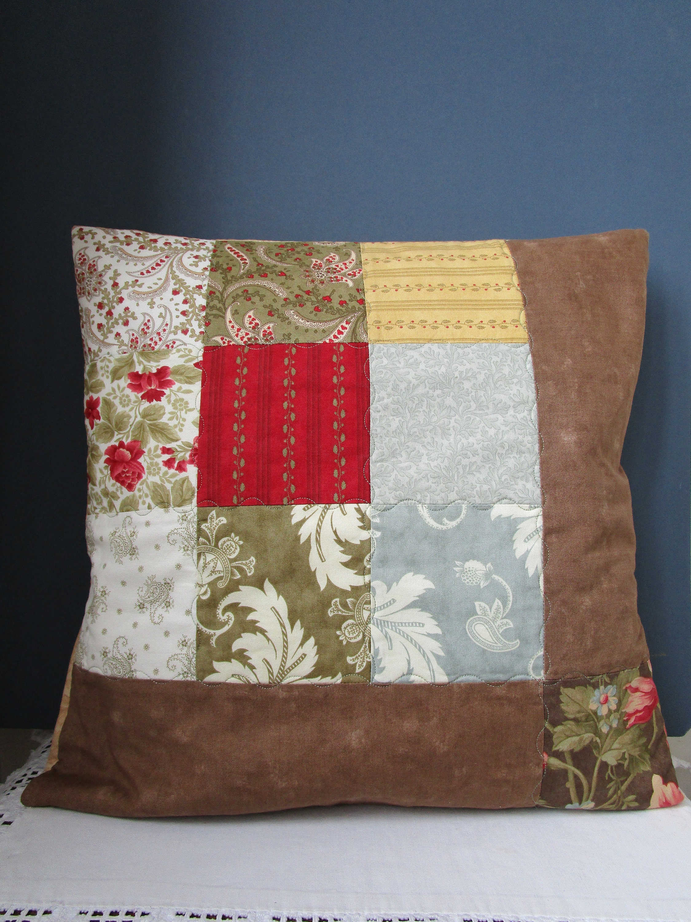 Patchwork CUSHION COVER Vintage Patchwork Cushion Cover | Etsy UK