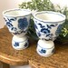 Vintage BLUE DANUBE Japan LARGE Eggcups Pair Blue & White Eggcups for ...