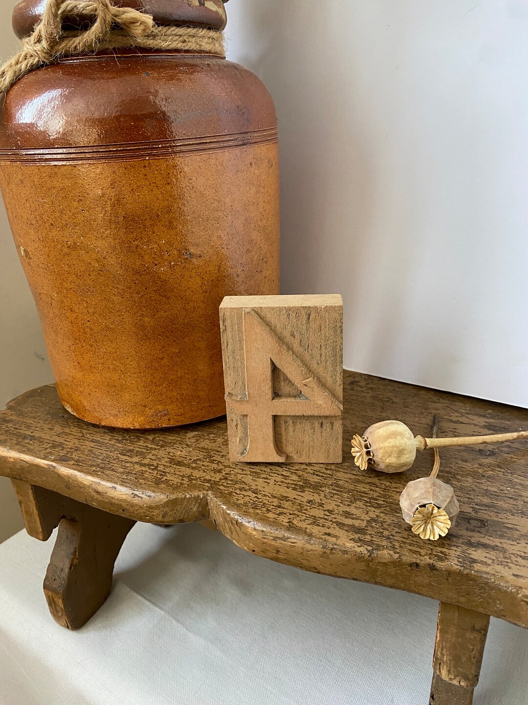 Vintage Printers Printing Block Number '4' Letterpress Block Rustic ...