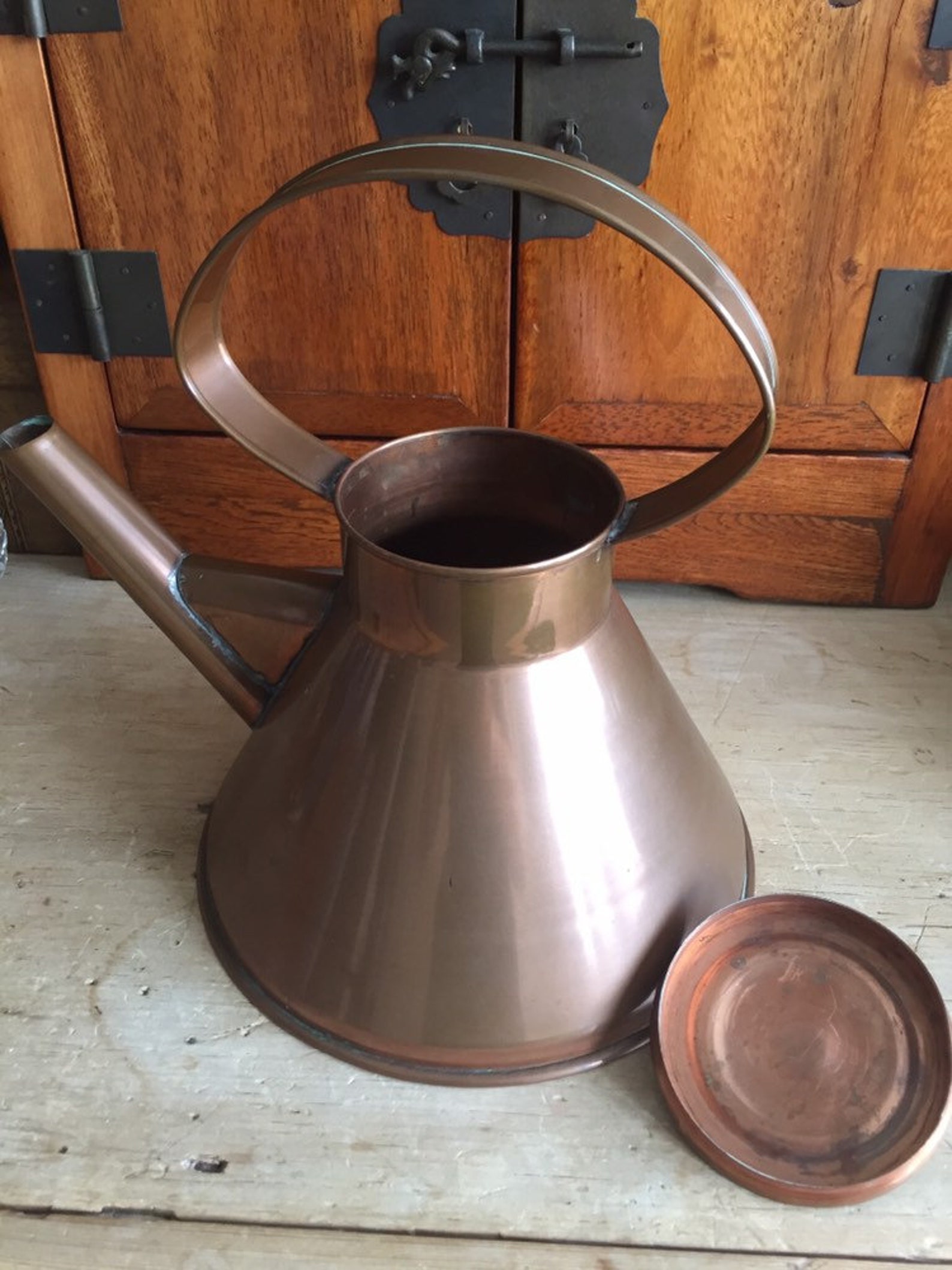 Antique Copper SHIP'S KETTLE Hand Made Copper Kettle Nautical / Coastal ...