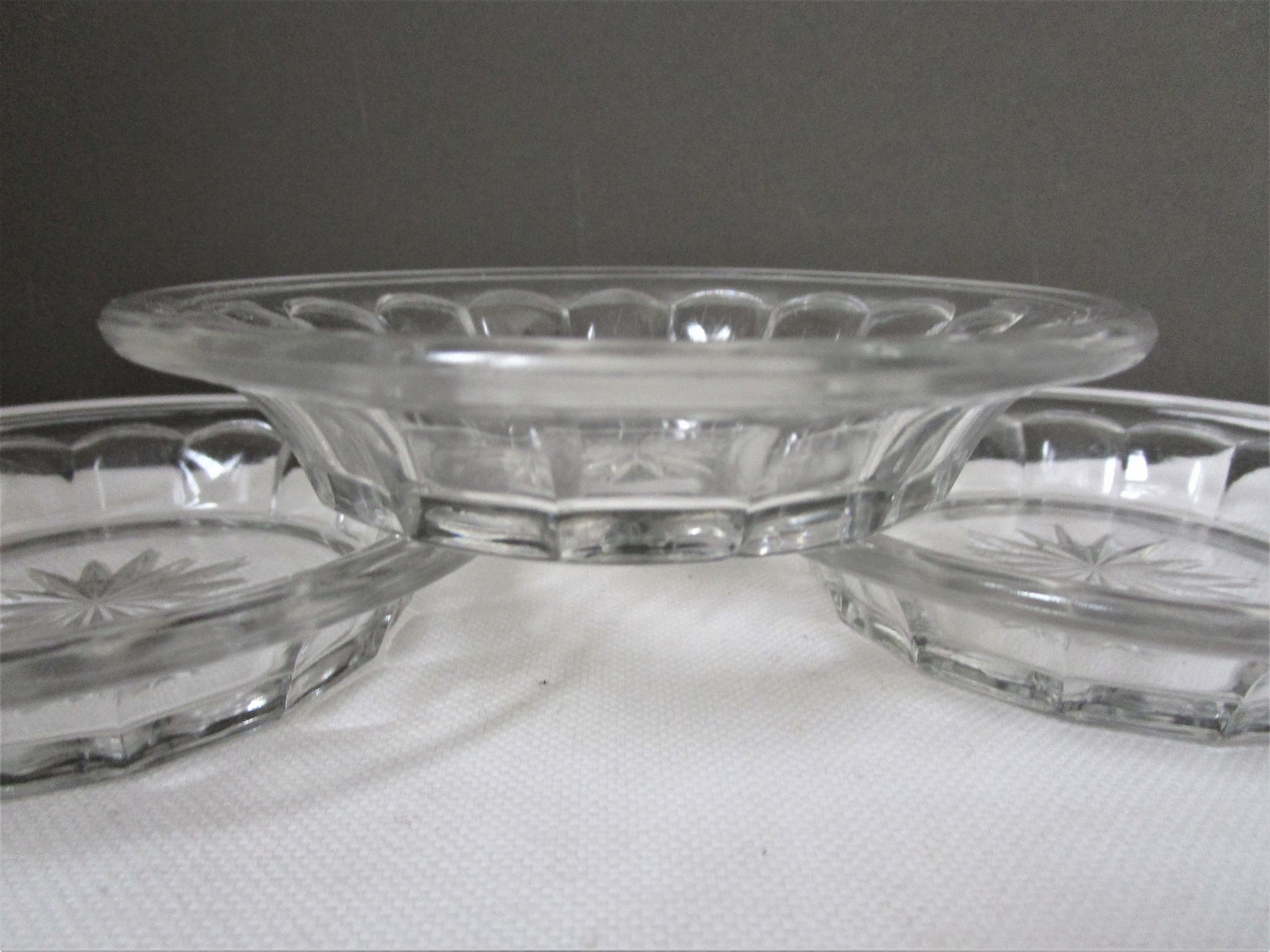 Three VINTAGE GLASS Dishes Pressed Glass Pin Dish Ring Dish - Etsy UK