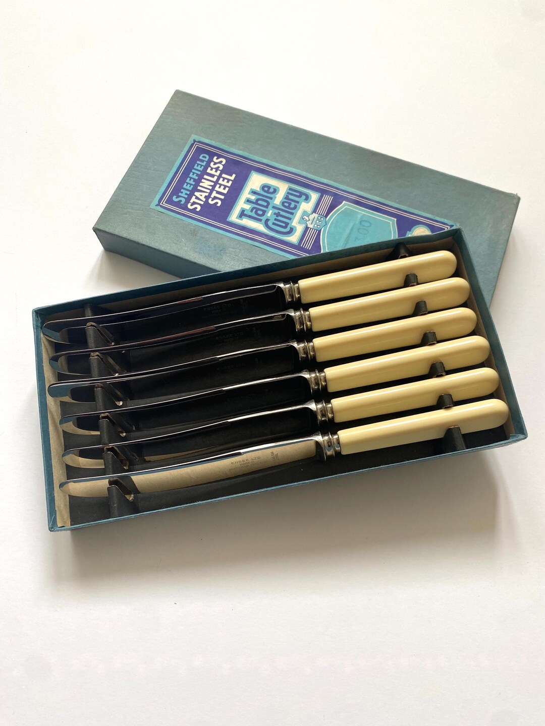 Vintage Cutlery Boxed Set X 6 ENSEE Stainless Steel Cutlery Made in ...