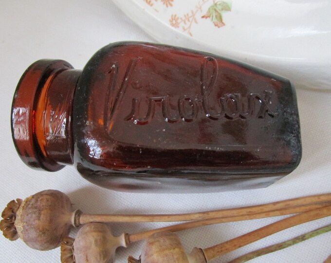 ANTIQUE Brown Glass VIROLAX BOTTLE Medicine Bottle Vintage Glass 1920s ...