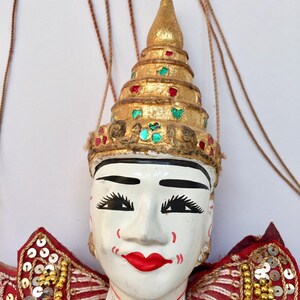 Vintage ASIAN Marionette Puppet HAND CRAFTED Indonesian Stringed Puppet ...