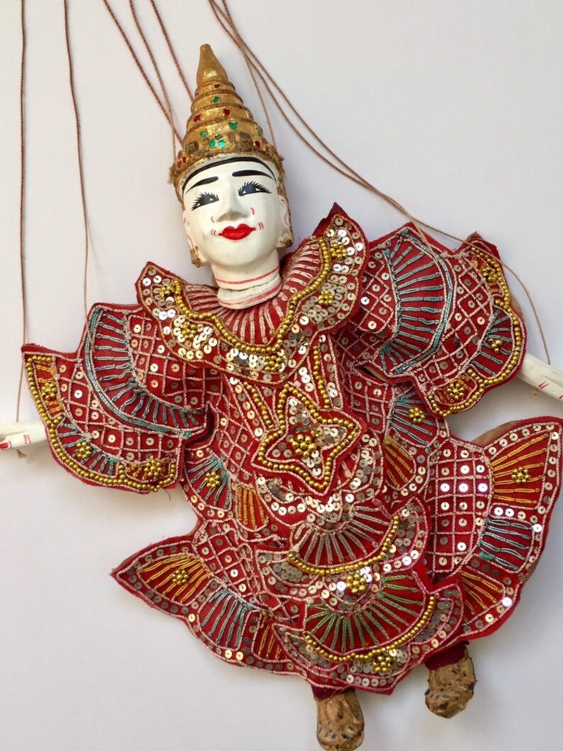 Vintage ASIAN Marionette Puppet HAND CRAFTED Indonesian - Etsy UK