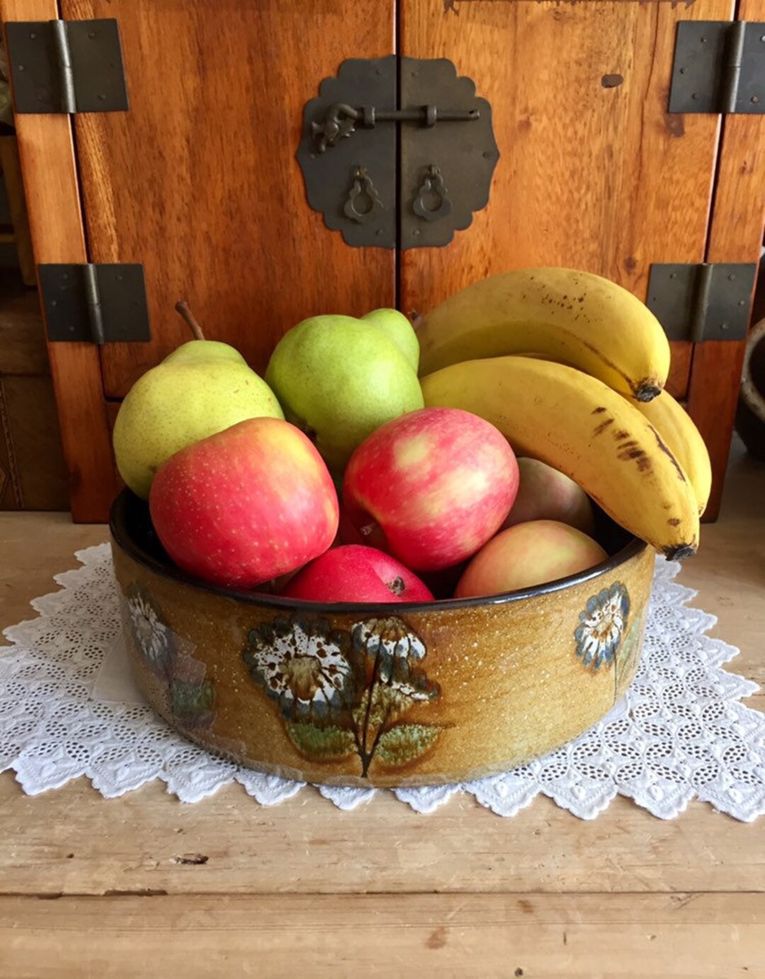 Vintage GUERNSEY POTTERY Large Family Size Fruit Dish Glazed Studio ...