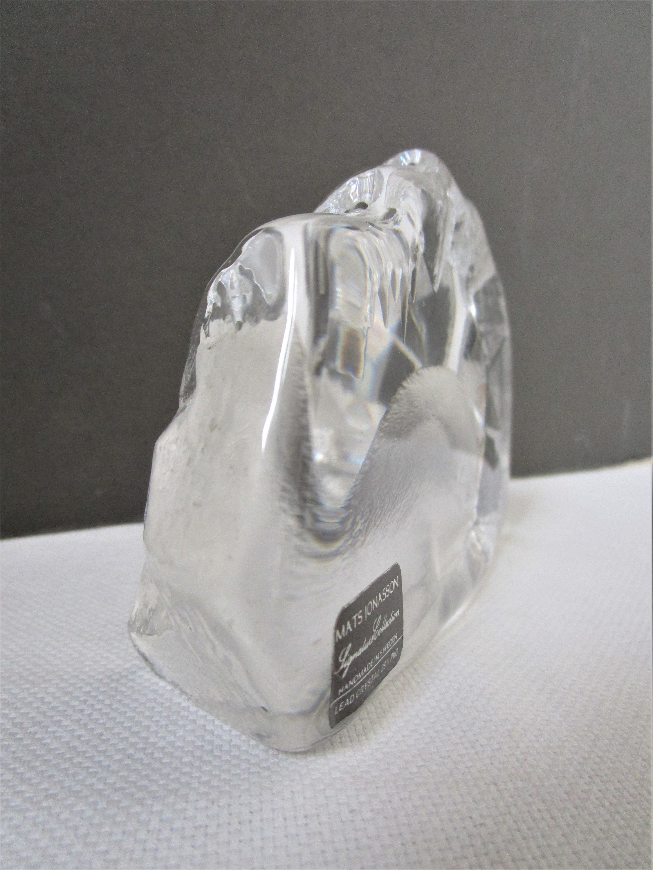 Signed Vintage Swedish Mats Jonasson Art Glass Seal Etsy Uk