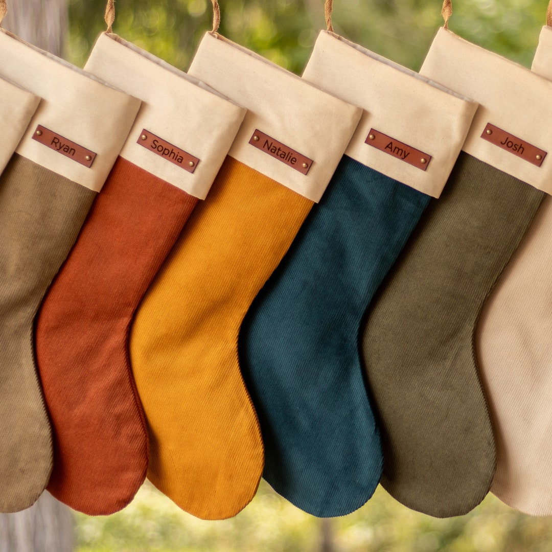 Personalized Christmas Stocking for Men, Minimalist Christmas Stocking ...