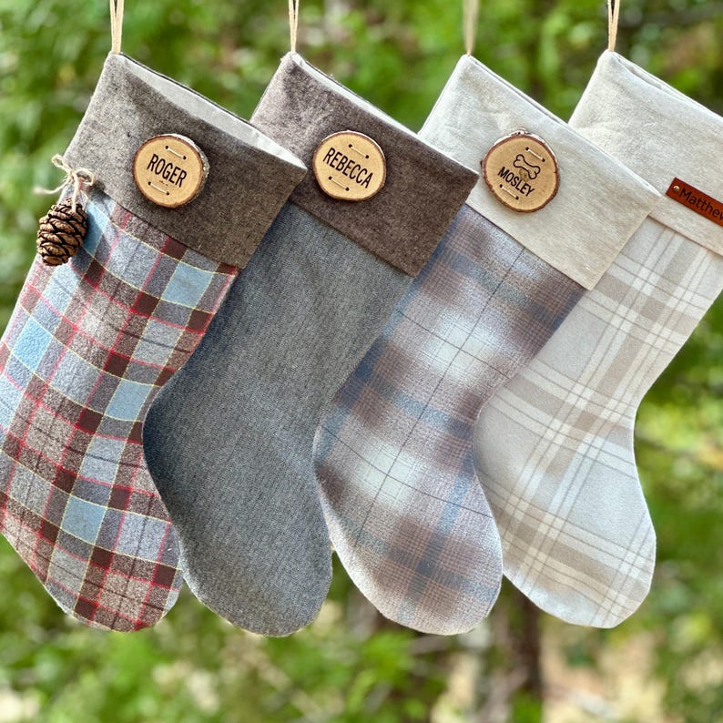Rustic Farmhouse Christmas Stocking Personalized, Custom Family ...