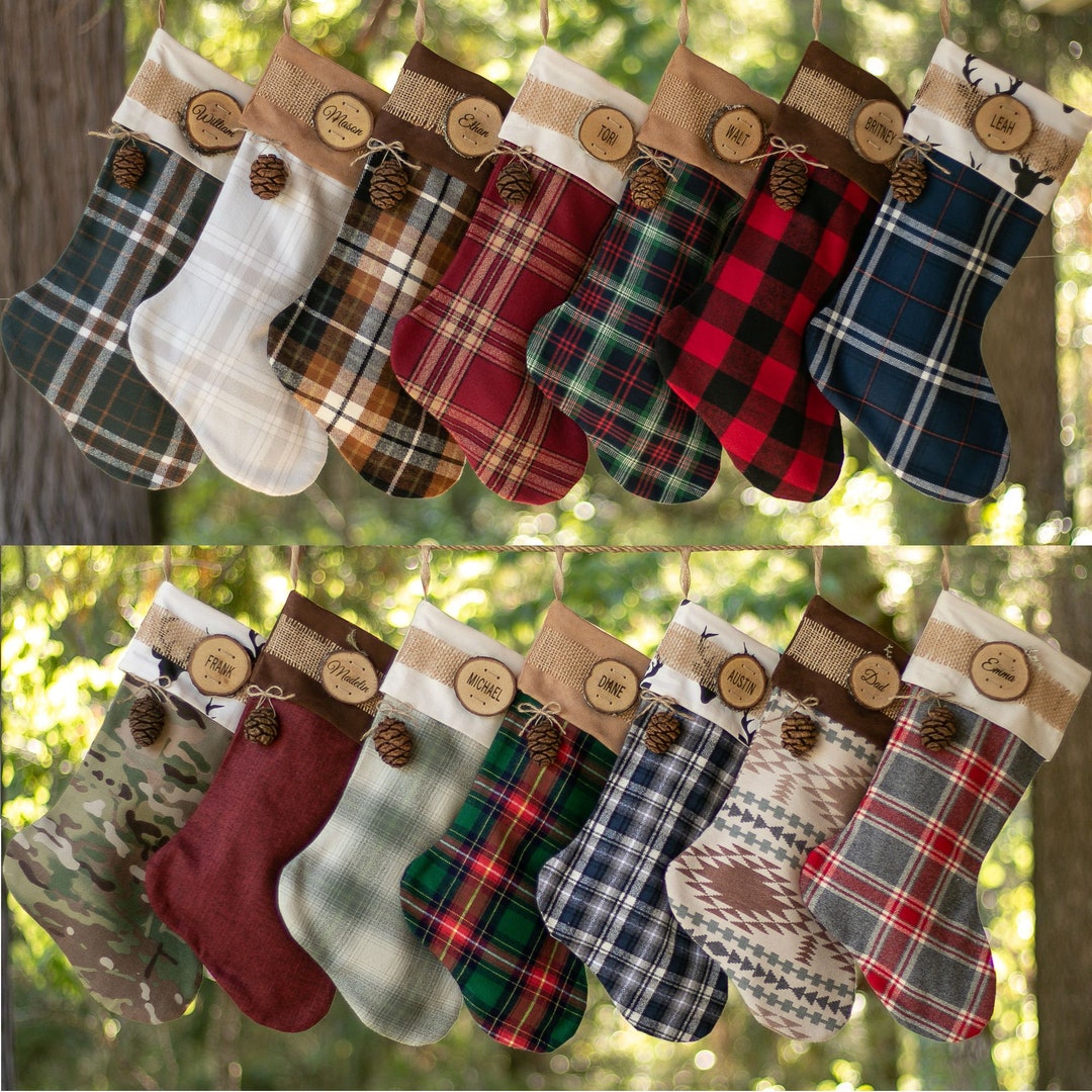 Personalized Christmas Stockings Holiday Stockings Wood Slice - Etsy