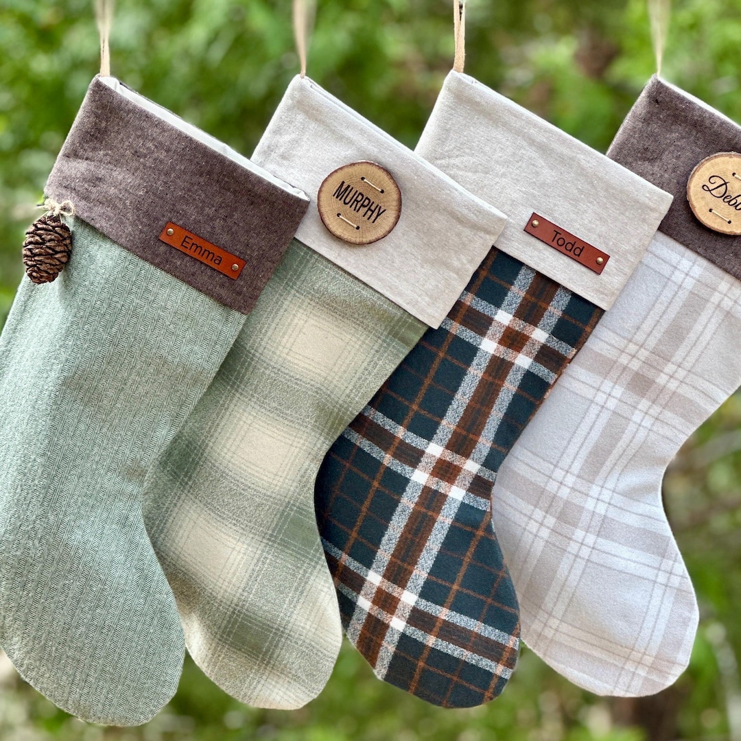 Rustic Farmhouse Christmas Stocking Personalized, Custom Family ...