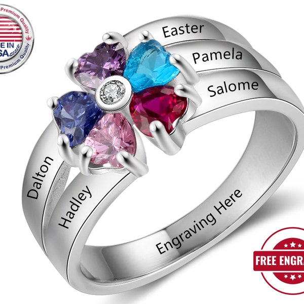 Mothers Ring 5 Stone - Etsy