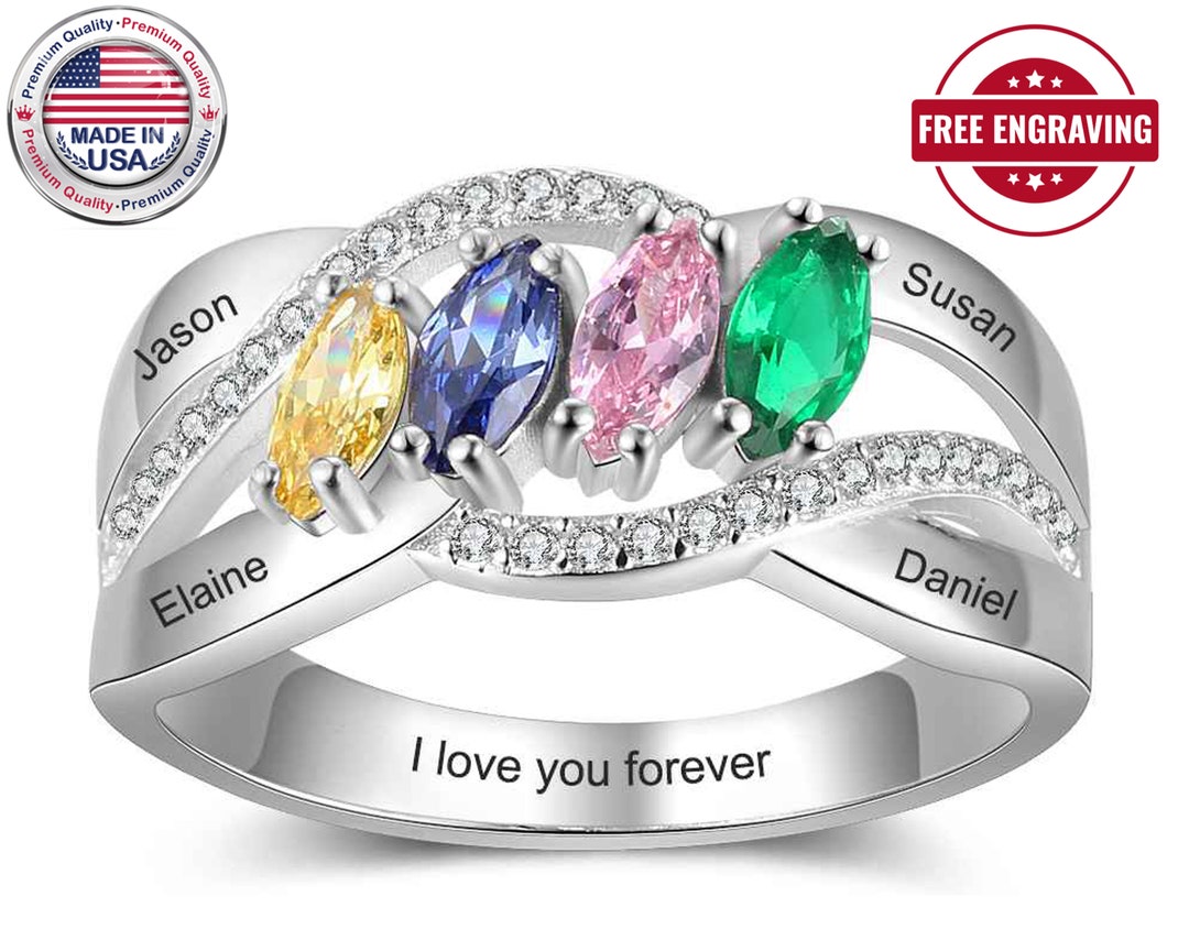 Mothers Day Ring 4 Stones