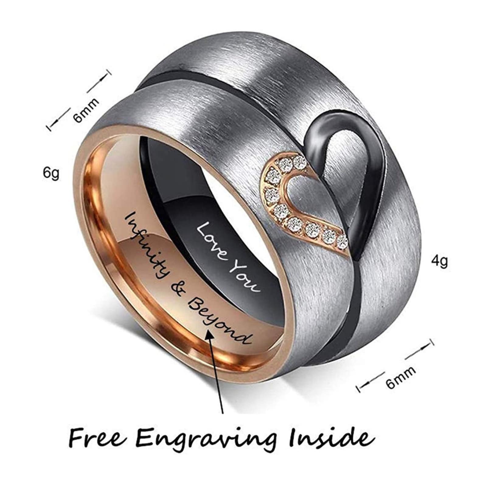 Personalized Engraved Couples Ring Set His and Her Ring Set - Etsy