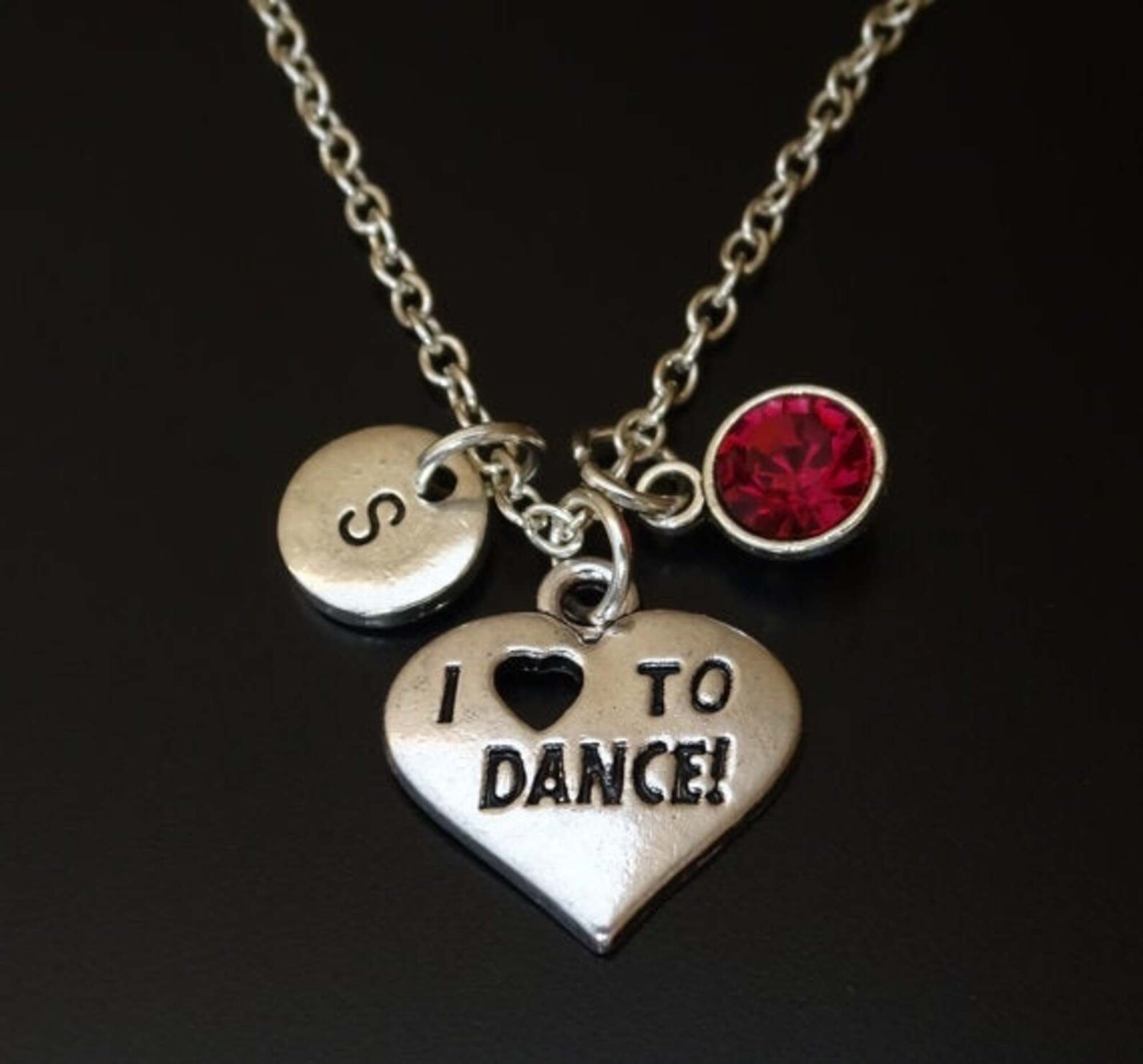 I love to Dance Necklace Silver Dance Charm Necklace Dance | Etsy