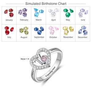 Personalized Engraved Sweet 16 Ring Birthstone Name - Custom Stone ...