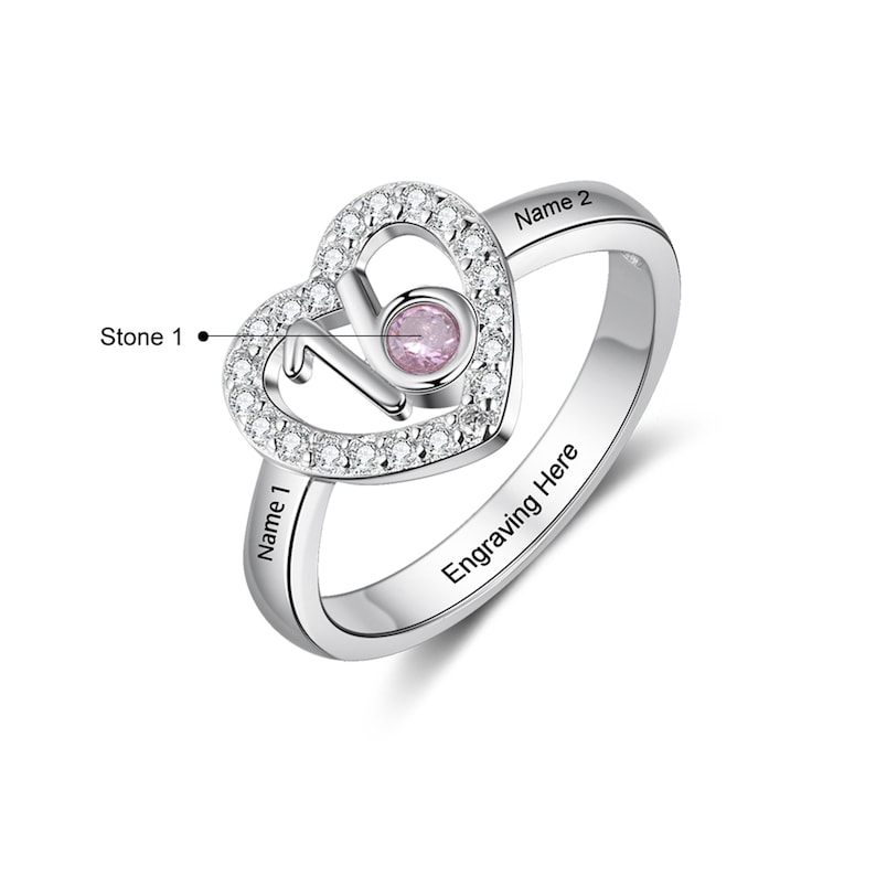 Personalized Engraved Sweet 16 Ring Birthstone Name Custom | Etsy