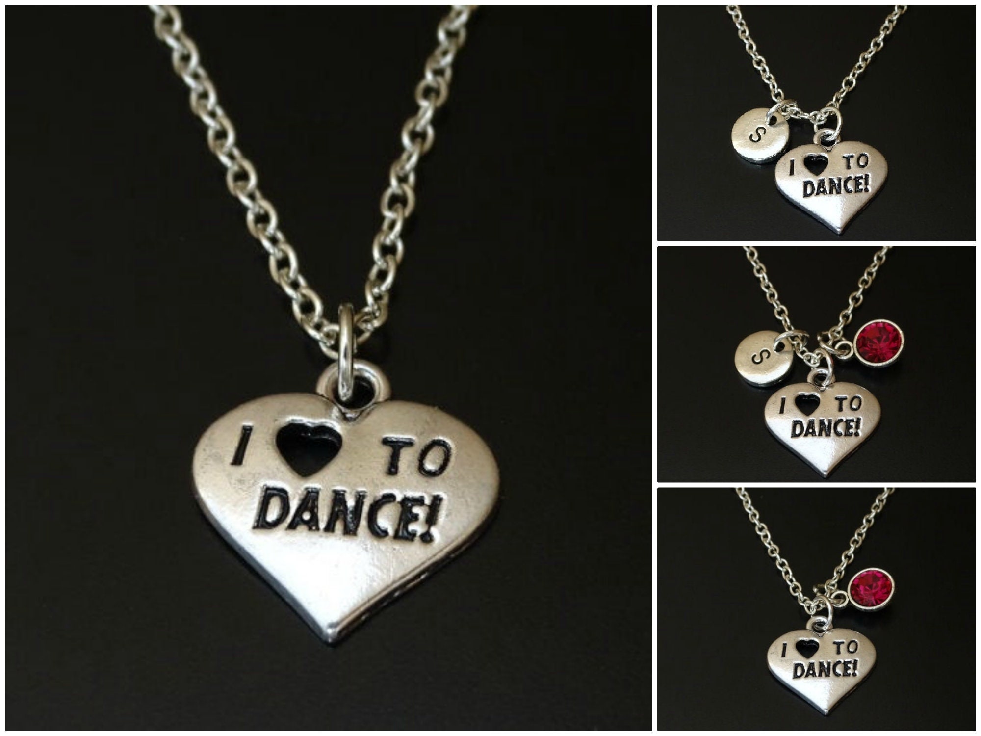 I love to Dance Necklace Silver Dance Charm Necklace Dance | Etsy