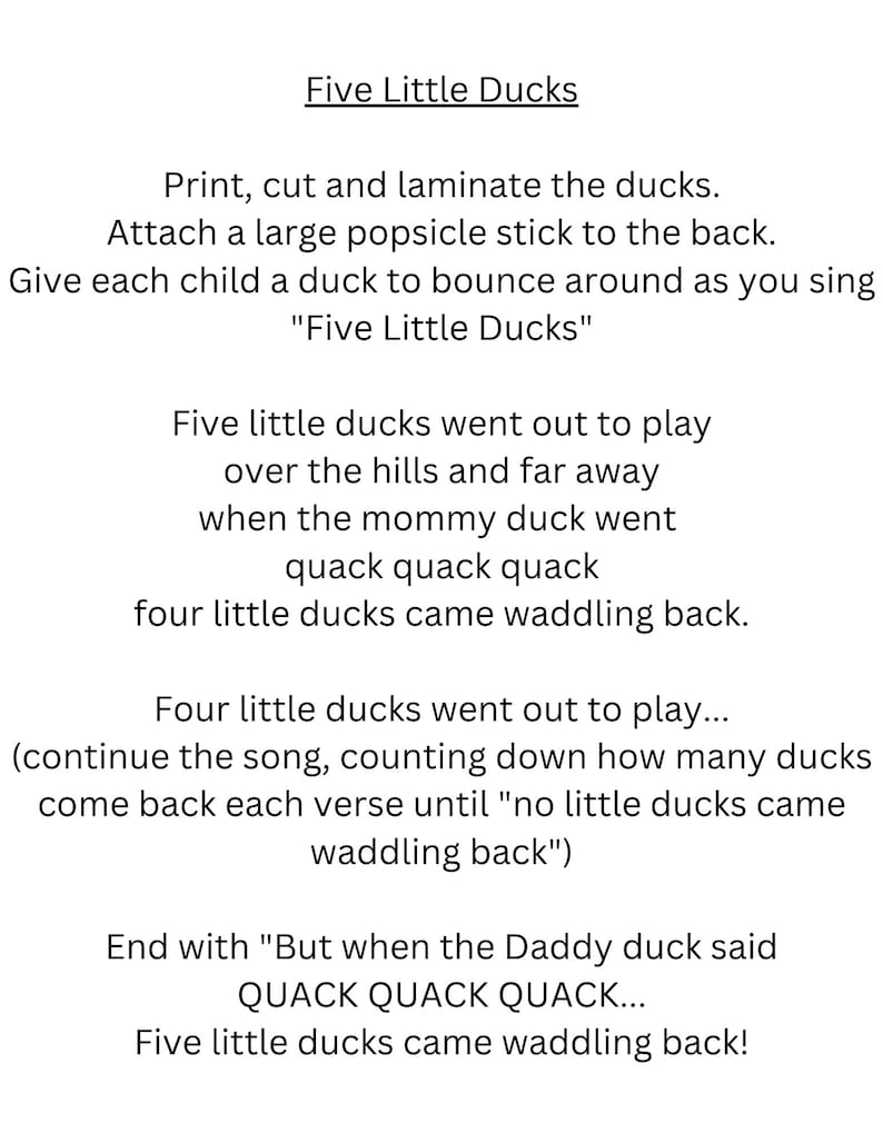 Five Little Ducks - Etsy