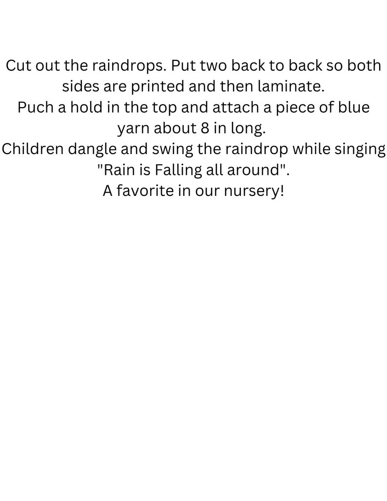 Digital Download | LDS Nursery | Singing Time |raindrops | Rain is ...