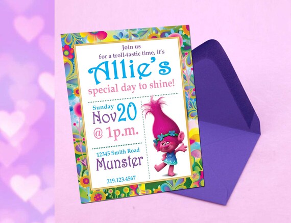 Invitación de cumpleaños de Princess Poppy Cupcake | Etsy México