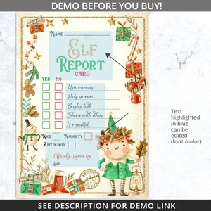 Elf Report Card. Notes From the Elf. Christmas Elves Letter ...