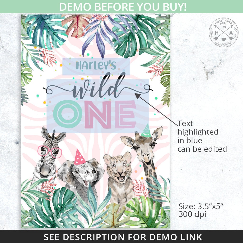 BUNDLE Safari Jungle Wild One Chips Bag Juice Bags Water - Etsy