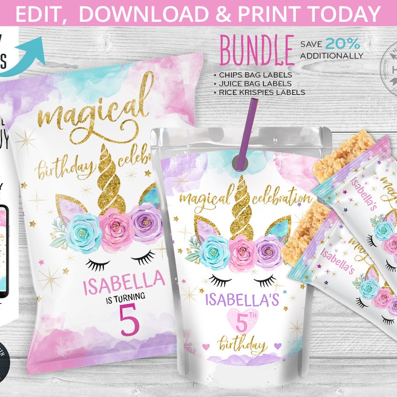 Unicorn Party Bags - Etsy