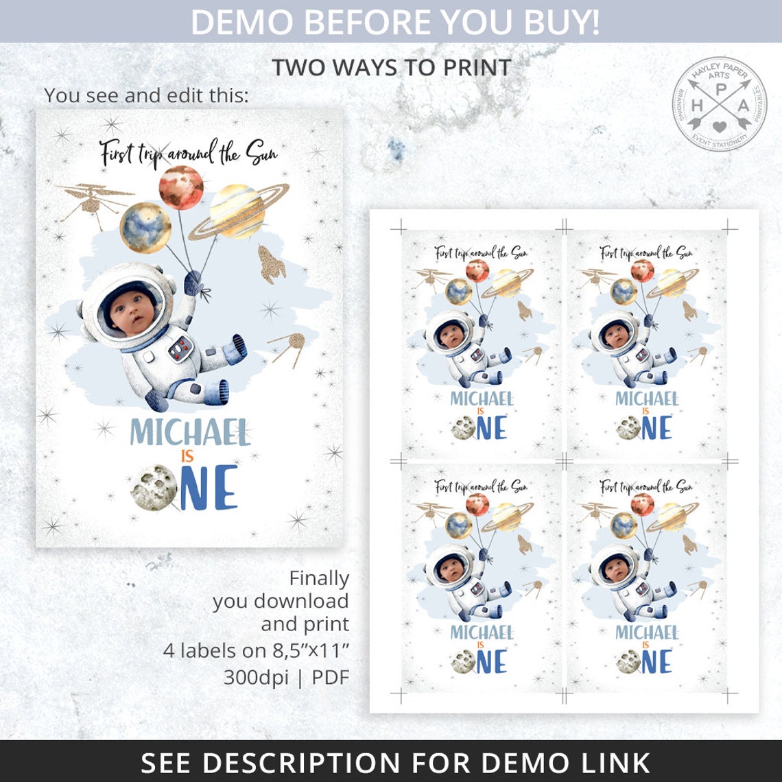 BUNDLE Outer space chips bag juice water bottle labels | Etsy