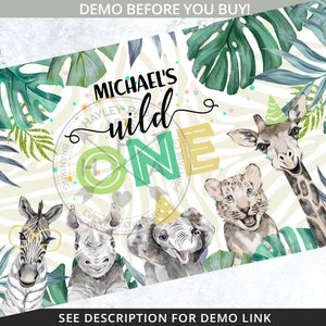 EDITABLE Jungle Gable Gift Box Labels. Handle Favor Takeway Box Tags ...