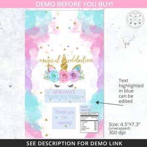 MEGA BUNDLE Unicorn Birthday Printable Party Pack, Chips Bags, Juice ...