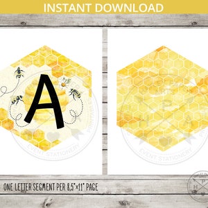 ABC Bee Day Full Alphabet Banner. First Bee-day Birthday Printable ...