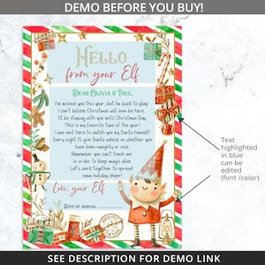 Elf Arrival Letter. Elf Return Letter. Elves Christmas Card. Elf Boy I ...