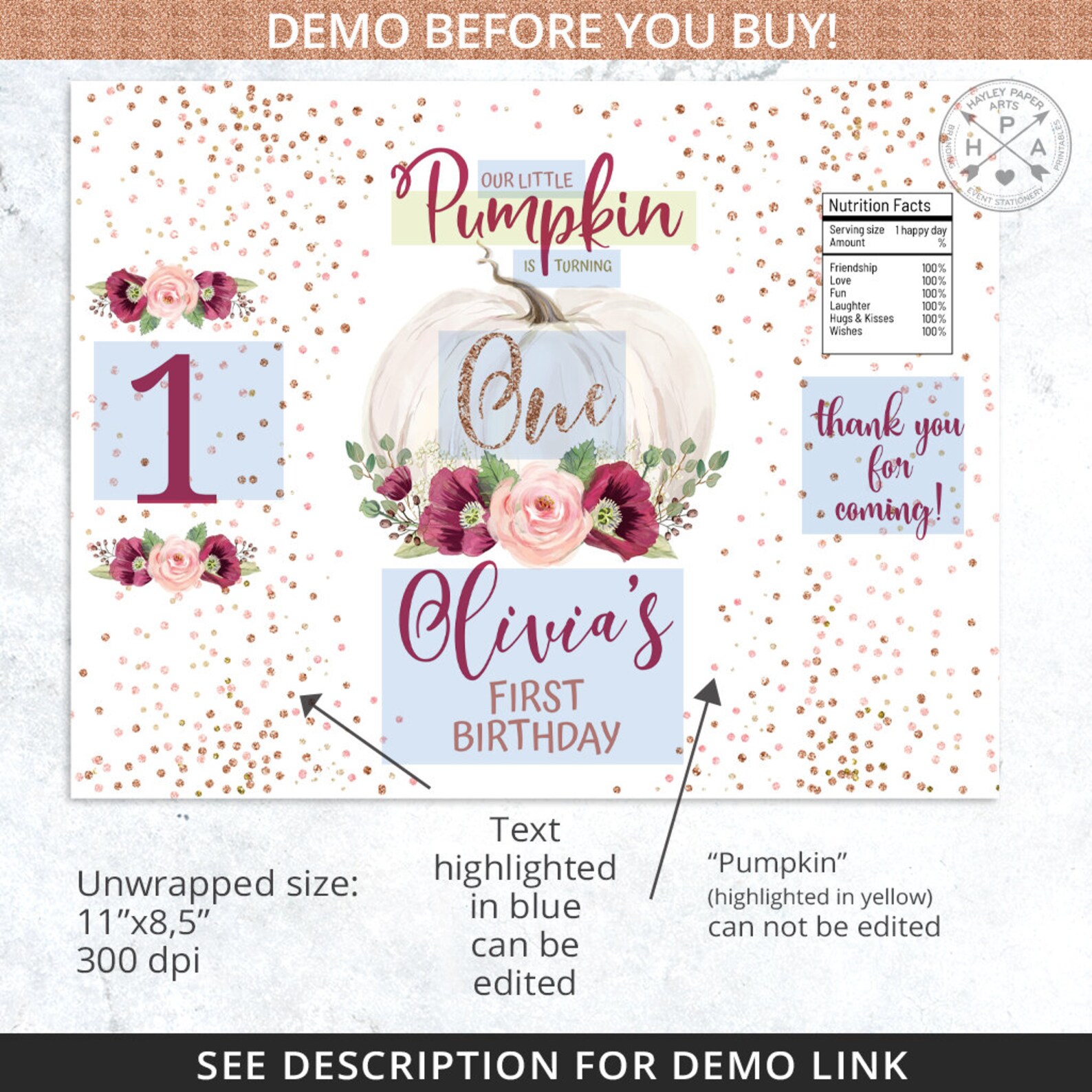 MEGA BUNDLE Pumpkin ONE Birthday Party Pack Chips Bags - Etsy