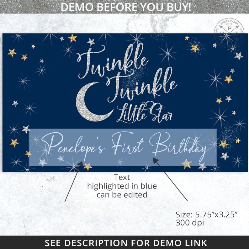 Twinkle Twinkle Little Star Gable Gift Box Labels and Tags. - Etsy