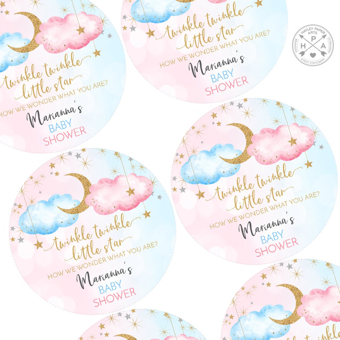 Twinkle Twinkle Little Star Tag Gender Reveal Baby Shower - Etsy