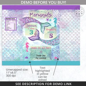 MEGA BUNDLE Mermaids Joint Party Birthday Pack, Chips Bags, Juice, Rice ...