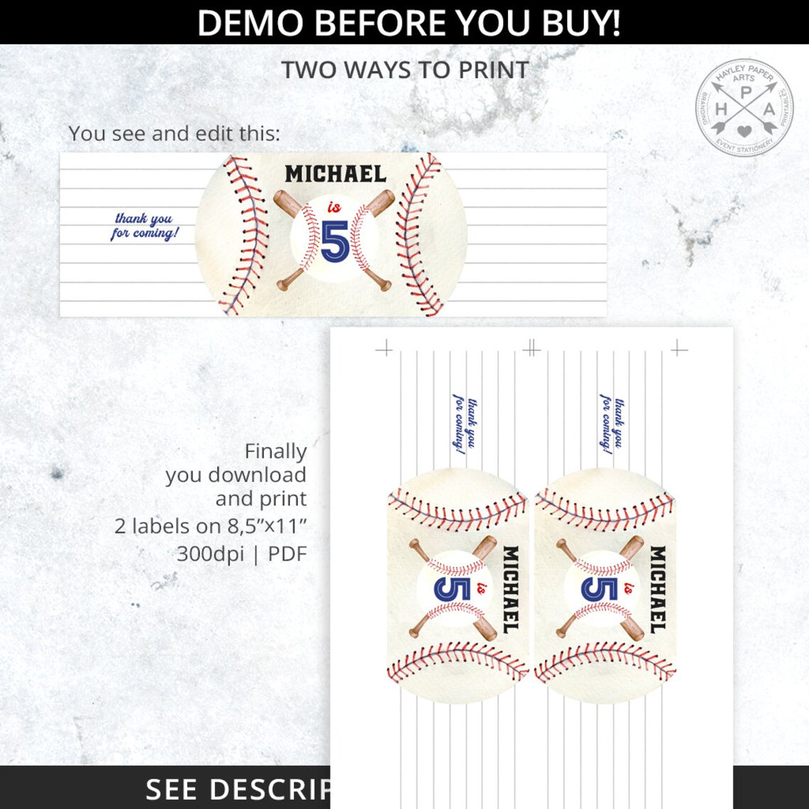 Baseball Mini Chips Can Label Wrapper Cover Sports Rookie Birthday ...