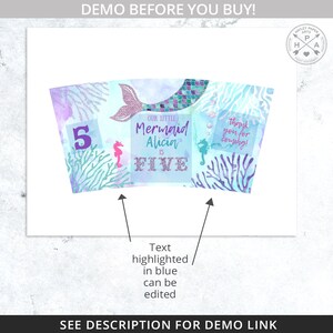 Mermaid Tail Cotton Candy Tub Label, Plastic Container, Birthday Under ...