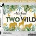 TWO Wild Editable Jungle Table Backdrop 24x18. 2nd Second Birthday ...