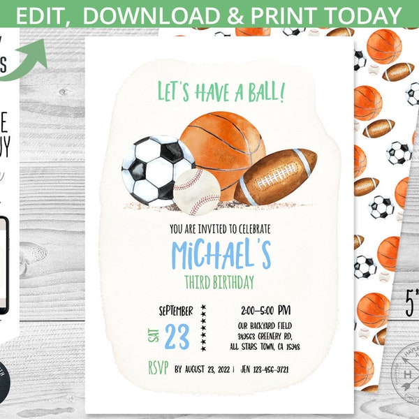 Sports Birthday Card - Etsy