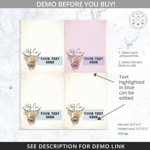 Holy Cow Food Labels Place Tent Cards Escort Card Label Highland Cow ...