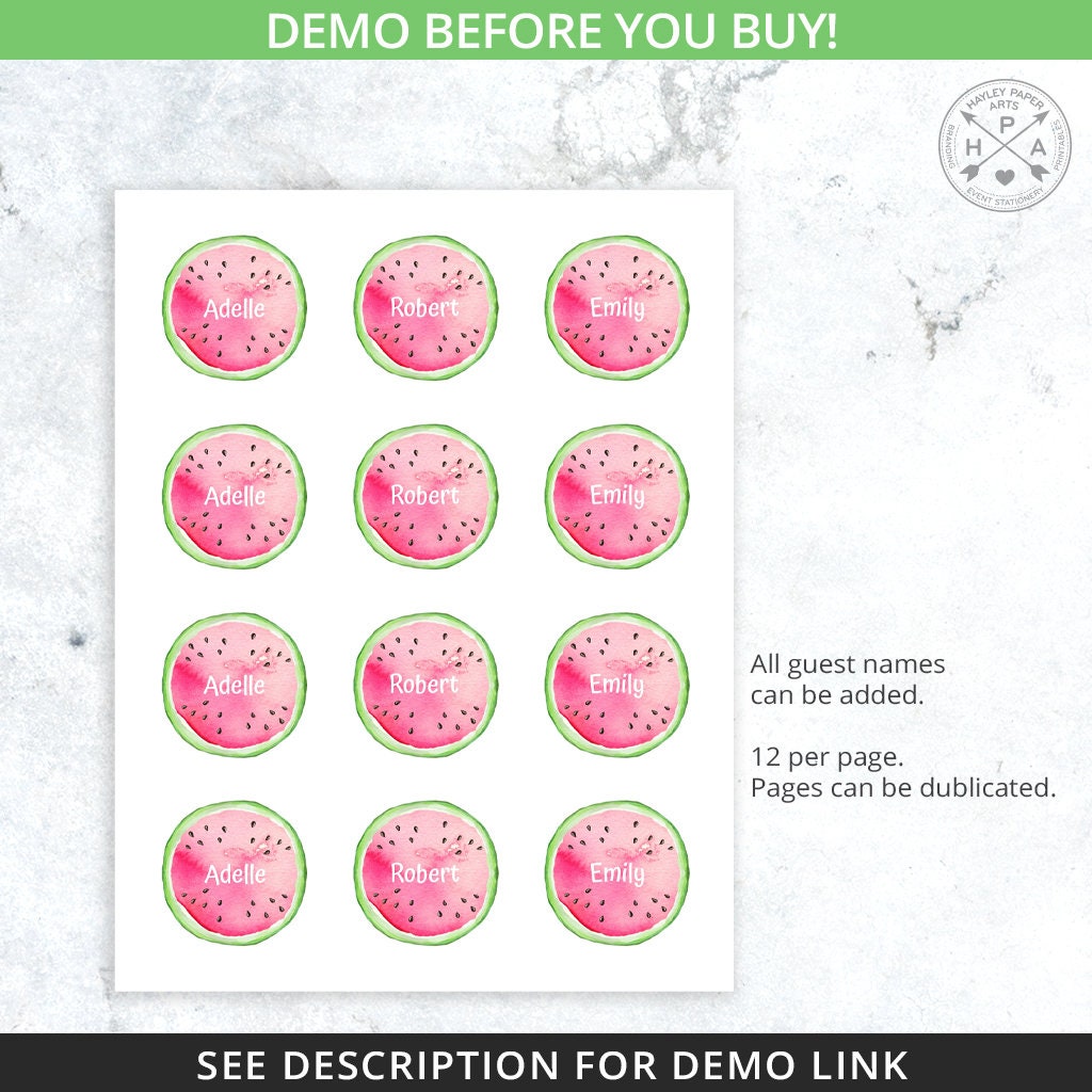 EDITABLE Watermelon Gable Gift Box Labels and Tags. Handle - Etsy