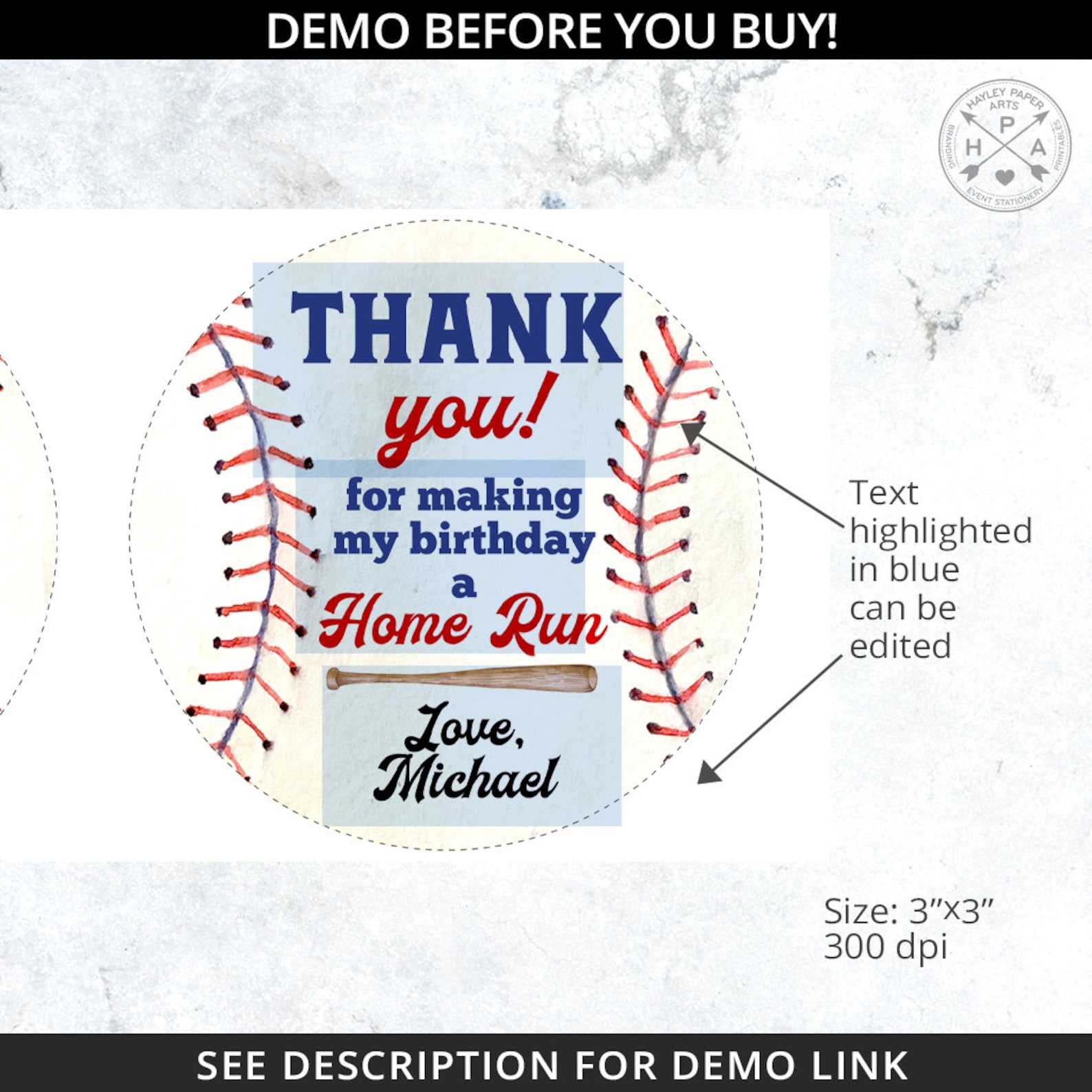 Baseball Thank You Tag. Baseball Little Rookie Round Tag 3x3. - Etsy