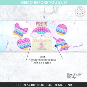 Pop It Fidget Toys Mini Chips Can Label Bubble Rainbow - Etsy