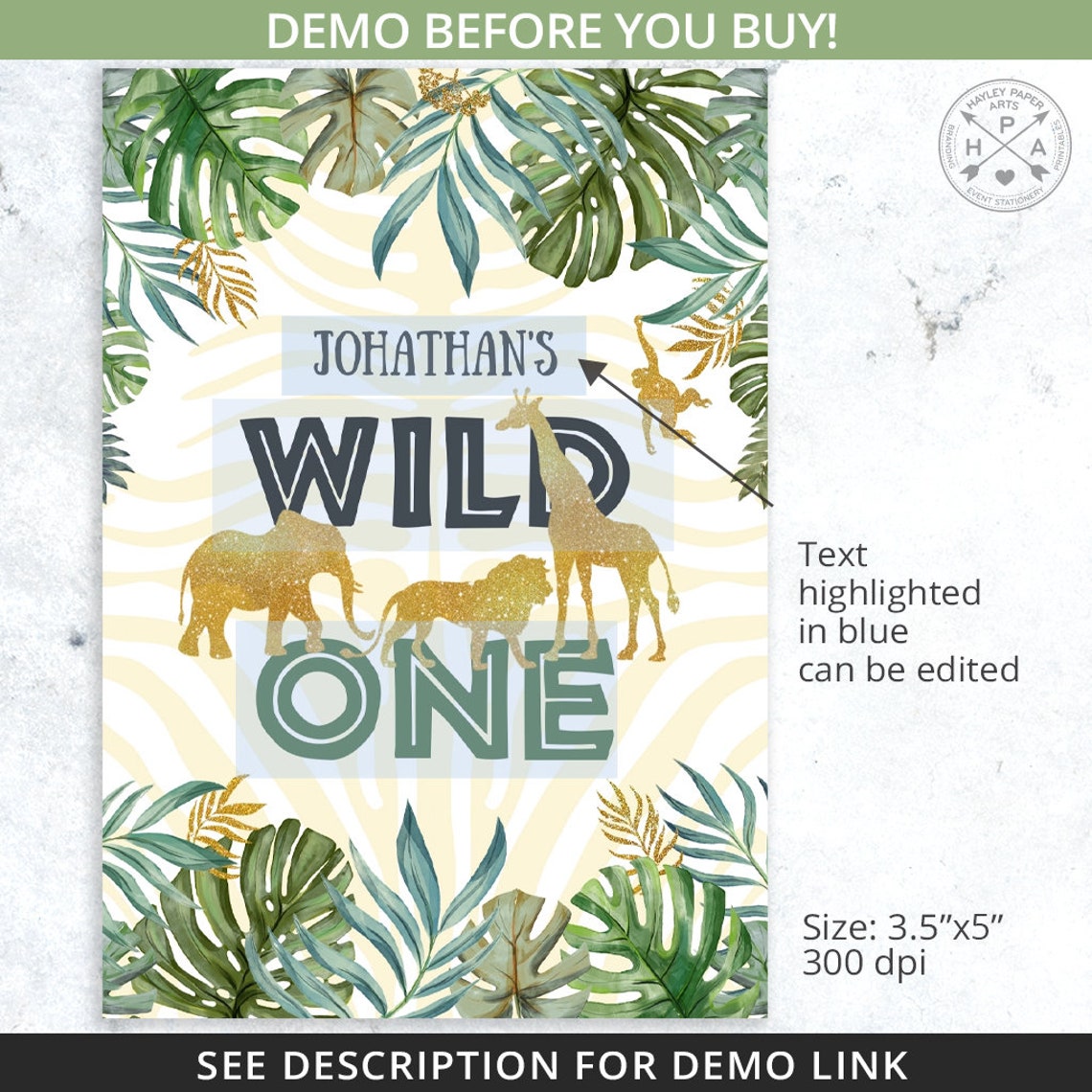 BUNDLE Jungle Wild One Chips Bag Juice Bags Safari Water - Etsy