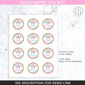 EDITABLE Unicorn Birthday Gable Gift Box Labels and Tags. Purple ...